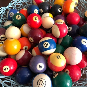 Vintage Pool Balls Assorted Set Billiards Game Room Man Cave Home Decor ...
