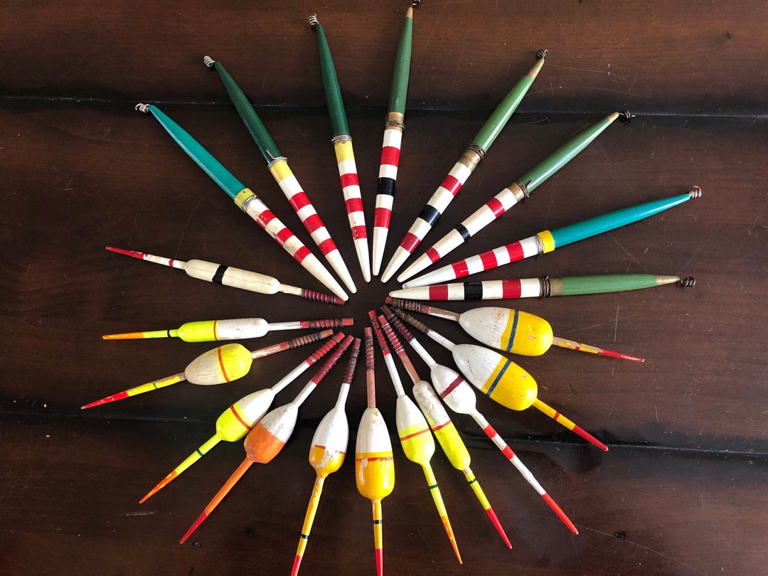 Vintage Wood Fishing Quill Vintage Wood Fish Float Hand Painted Vintage ...