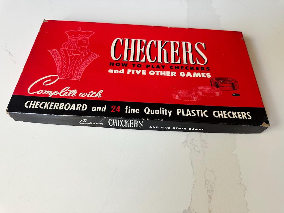 Checker Set - Vintage Checkers Board Game in Original Box by Whitman ...