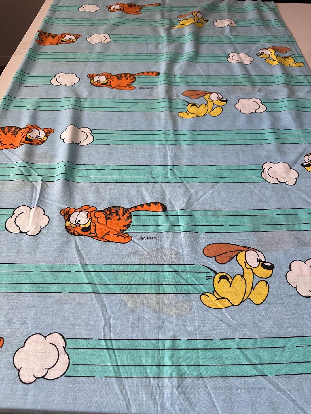 Vintage Twin Flat Garfield and Odie Bedsheet by Stevens, 1978 - Etsy
