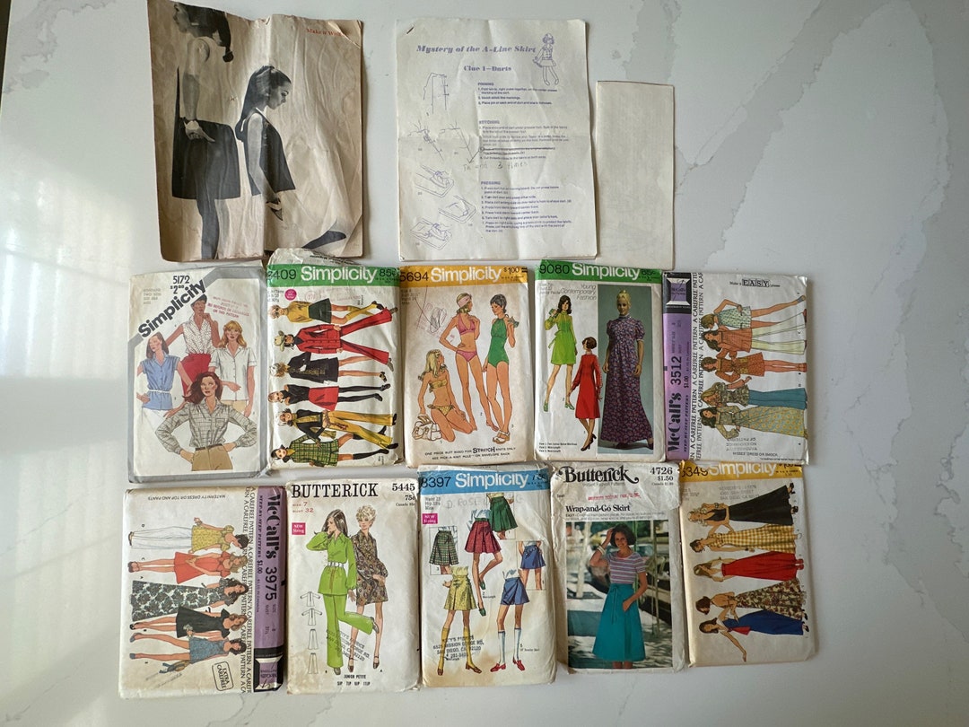 Vintage Set of 10 Clothing Patterns by Butterick and Simplicity ...