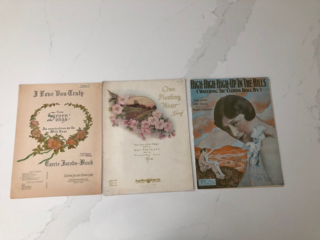 Vintage and Collectible Sheet Music Set of 3 Romantic Songs - Etsy