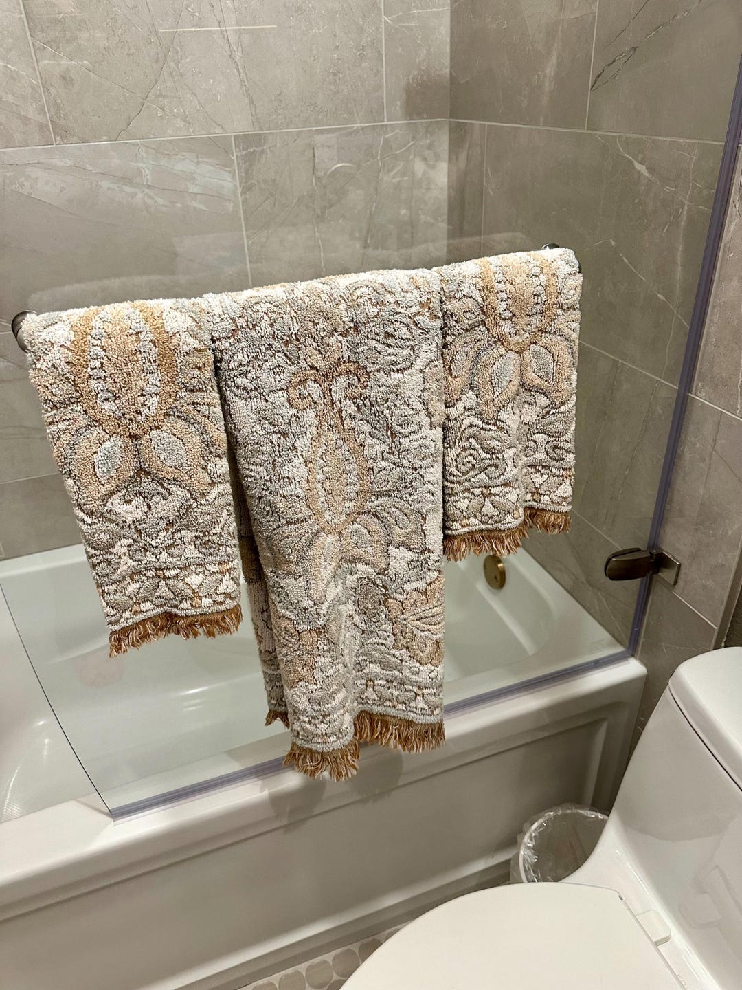 Reserved for Karen G. - One Bath Towel and Two Hand Towels, Jacquard ...