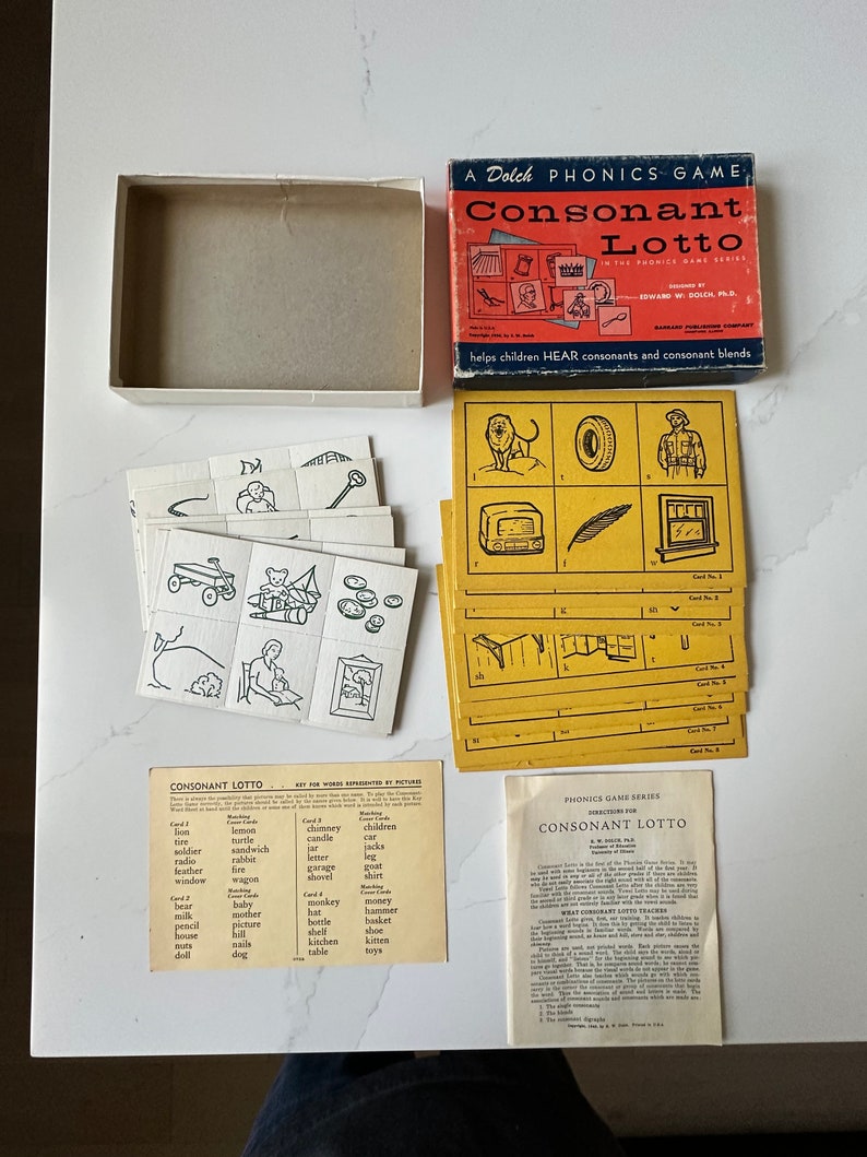 Vintage Game of Phonics Consonant Lotto, New Old Stock - Etsy