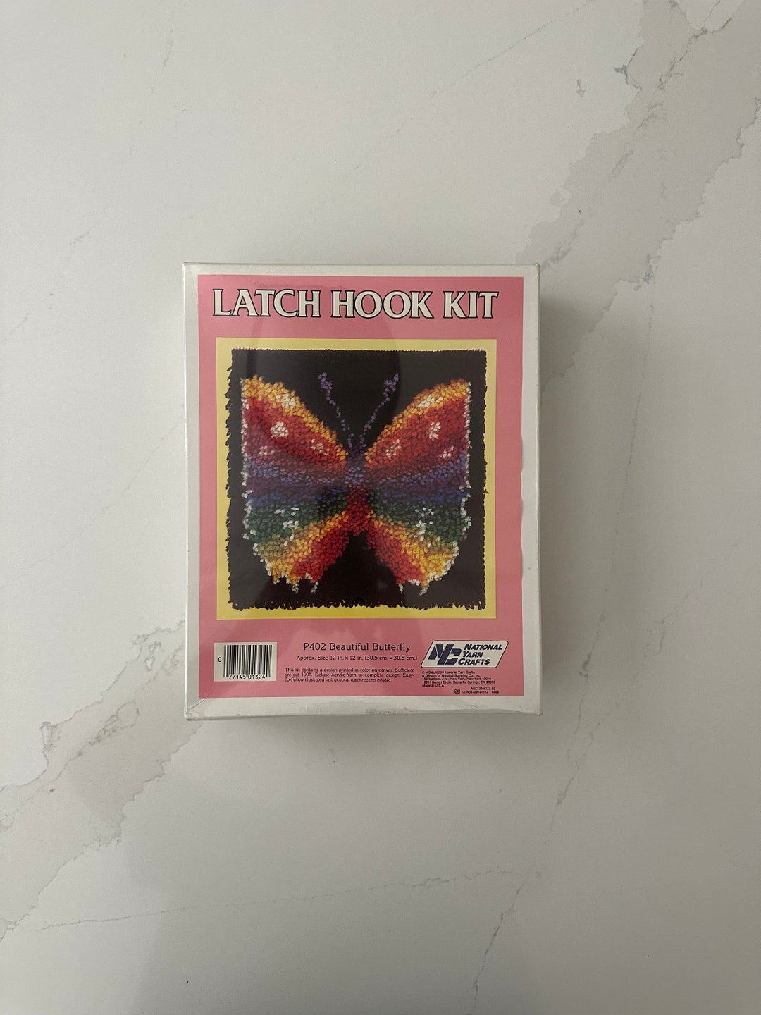 Latch Hook Kit - New Old Stock Beautiful Butterfly Latch Hook Kit by ...