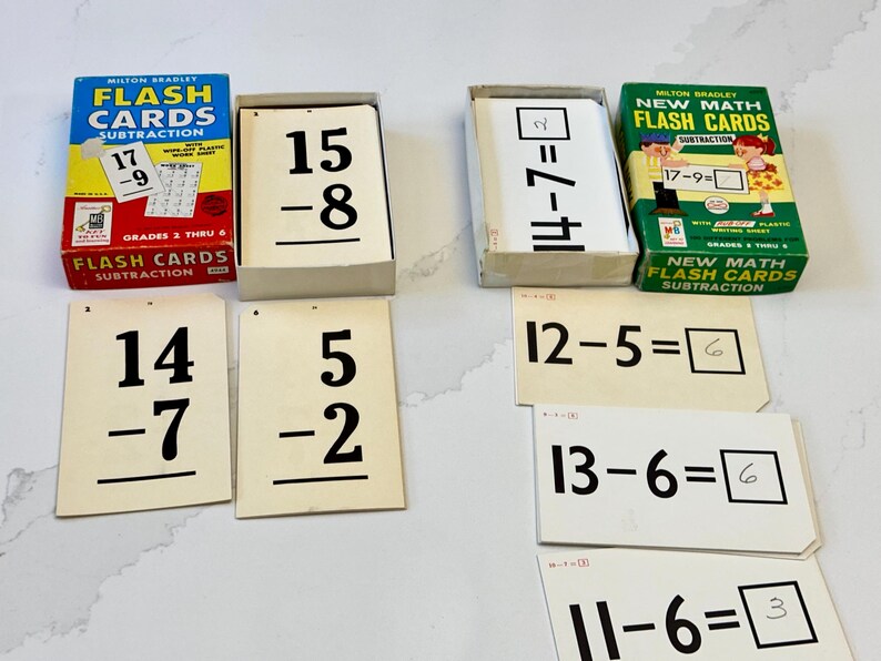 Flash Cards for Math - Mathematics Flash Cards for Subtraction in 2 ...