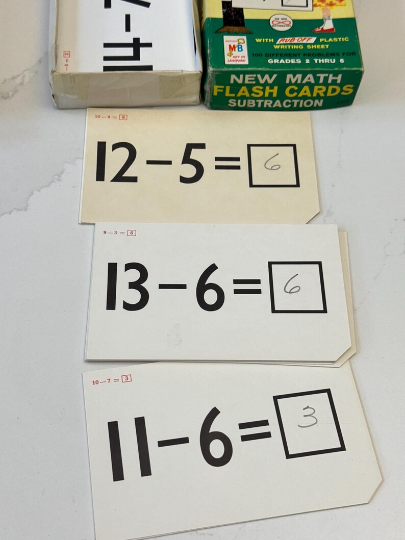 Flash Cards for Math - Mathematics Flash Cards for Subtraction in 2 ...