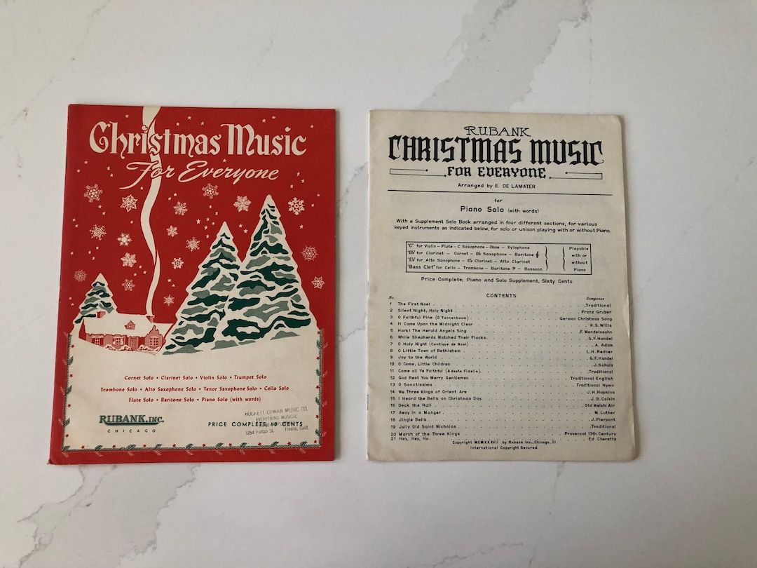 Sheet Music - Vintage Set of Christmas Music Books for Piano and Voice ...