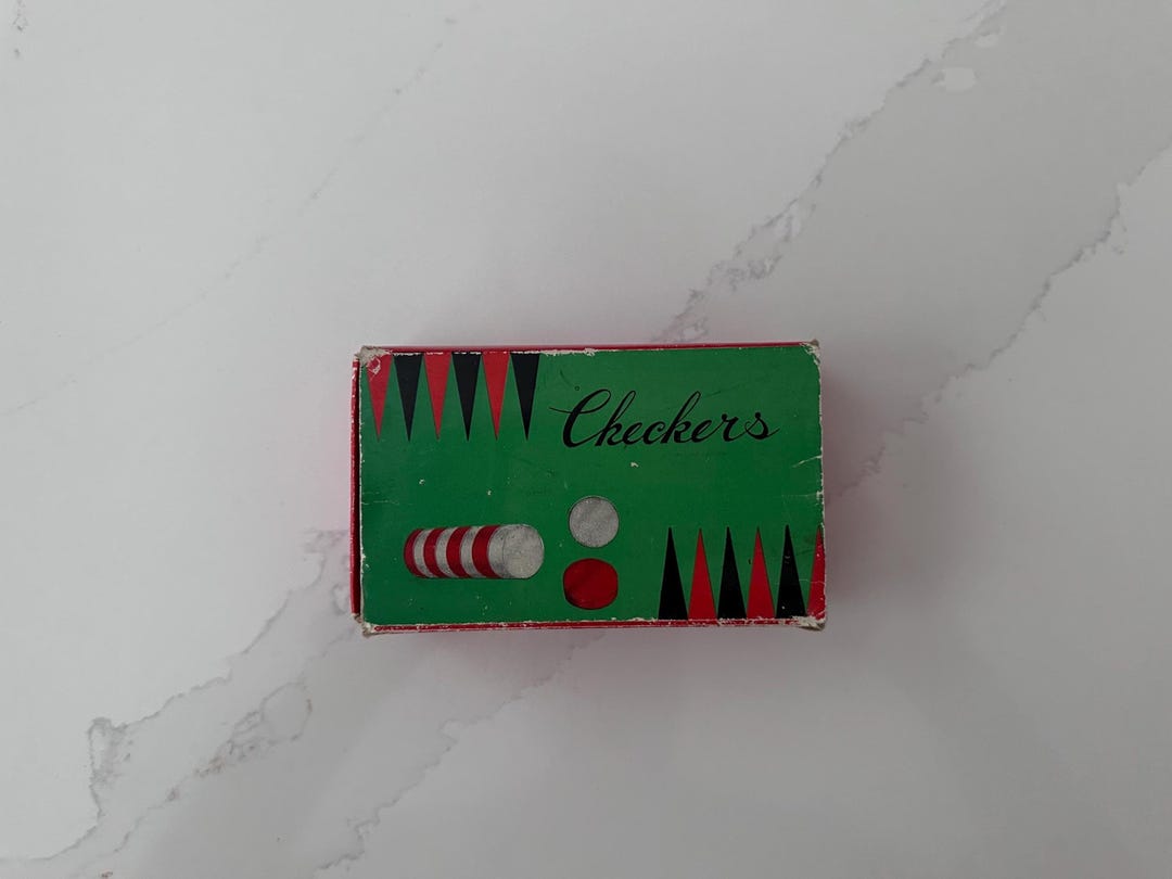 Checkers - Checkers Pieces - Vintage Set of Checkers in Their Original ...