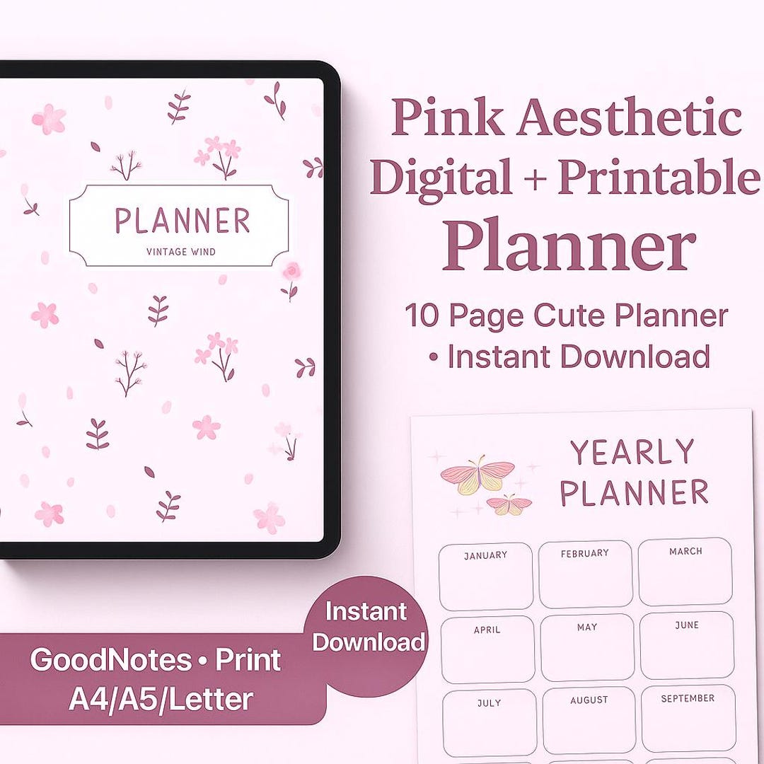 Pink Planner, Monthly Weekly Daily Layouts (digital Download) - Etsy