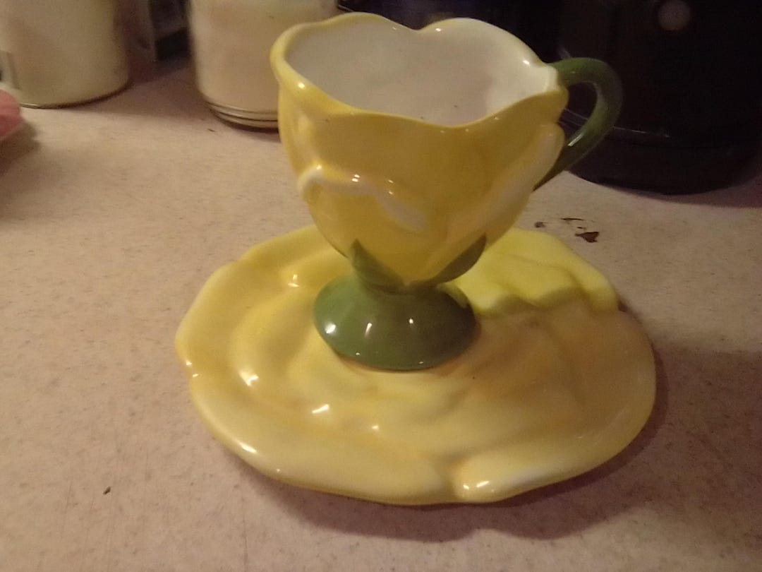 Vintage Teleflora Yellow Flower Plate - Etsy