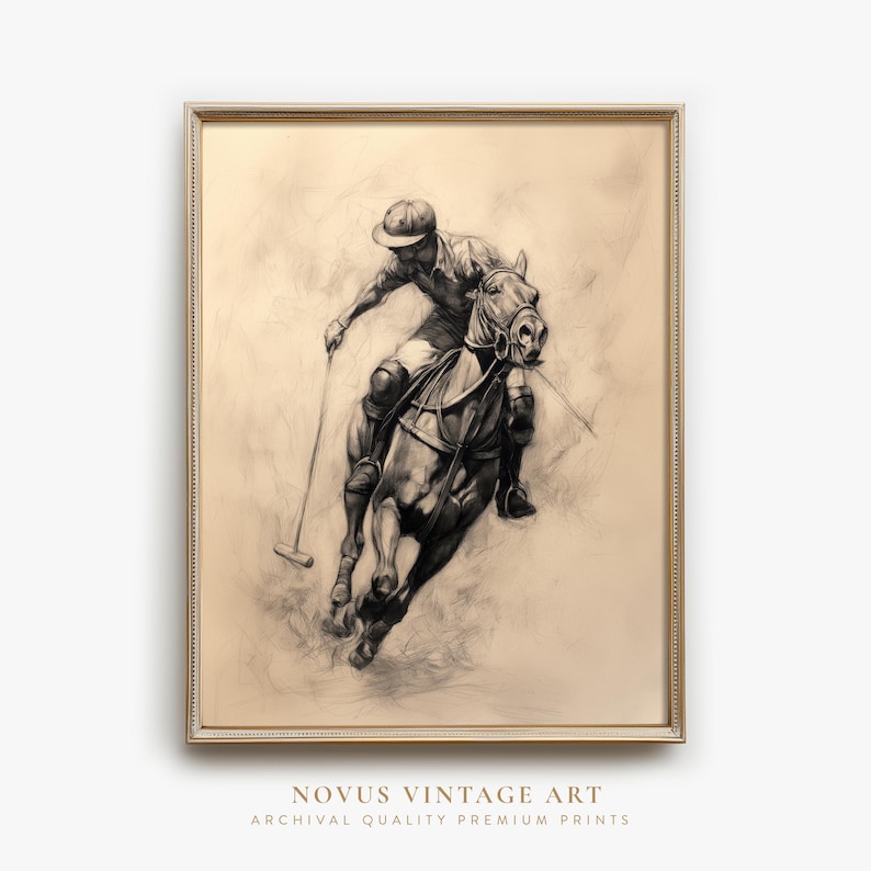 Vintage Polo Player PRINTABLE Art, Heritage Sport Wall Art, Equestrian ...
