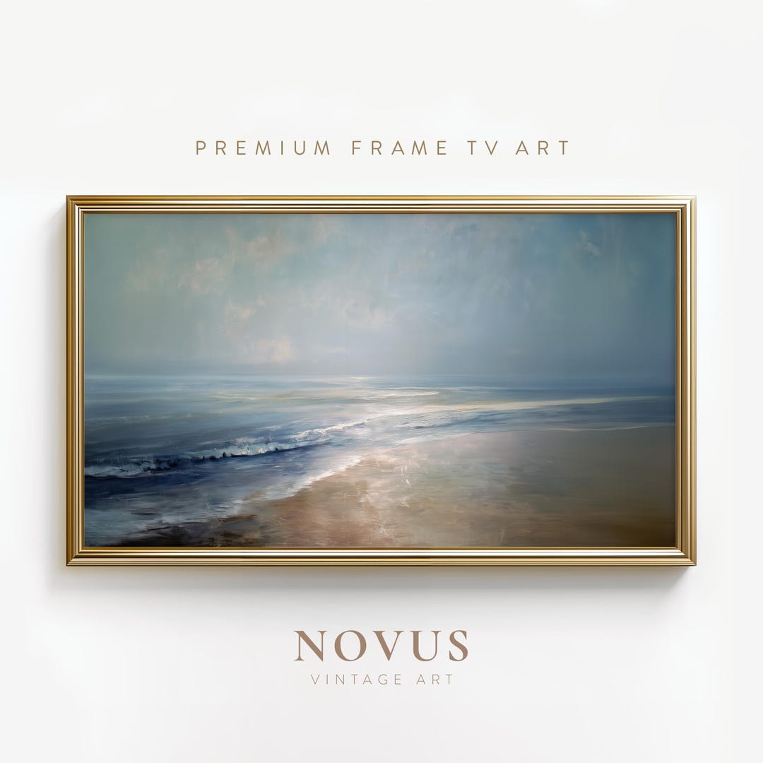 Coastal Samsung FRAME TV Art, Calm Beach Painting, Ocean Screensaver ...