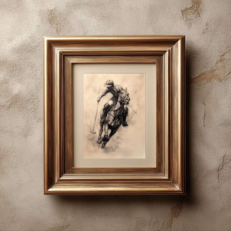 Vintage Polo Player PRINTABLE Art, Heritage Sport Wall Art, Equestrian ...