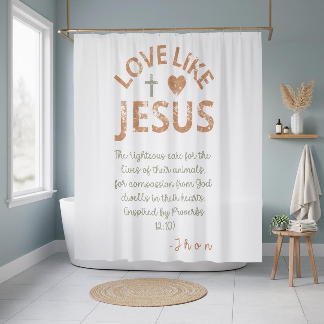 Personalized Shower Curtain With Faith Verse: Inspirational Christian ...