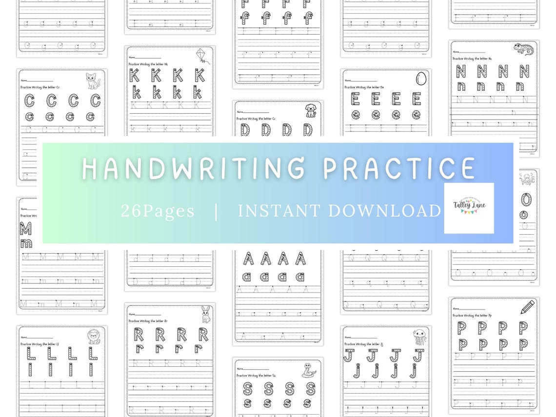 Alphabet Handwriting Practice Pages – Upper and Lower Case (printable ...