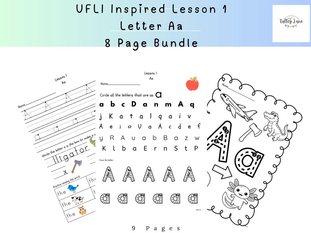 UFLI Lesson 1 Letter A Alighned 8 Page Printable Bundle Spelling and ...