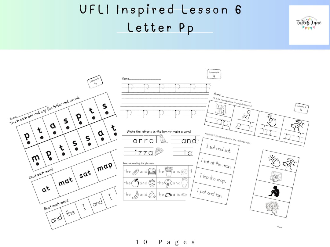 UFLI Lesson 6 Aligned Letter P 10 Page Printable Bundle Spelling and ...
