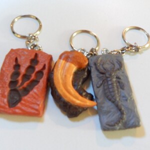 Dinosaur Fossils Keychain Sea Scorpion Footprint Fossil Toy Kitch ...