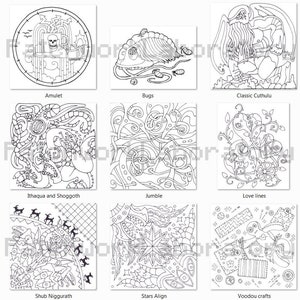 Digital Download Lovecraft Themed Coloring Book for Adults Original ...