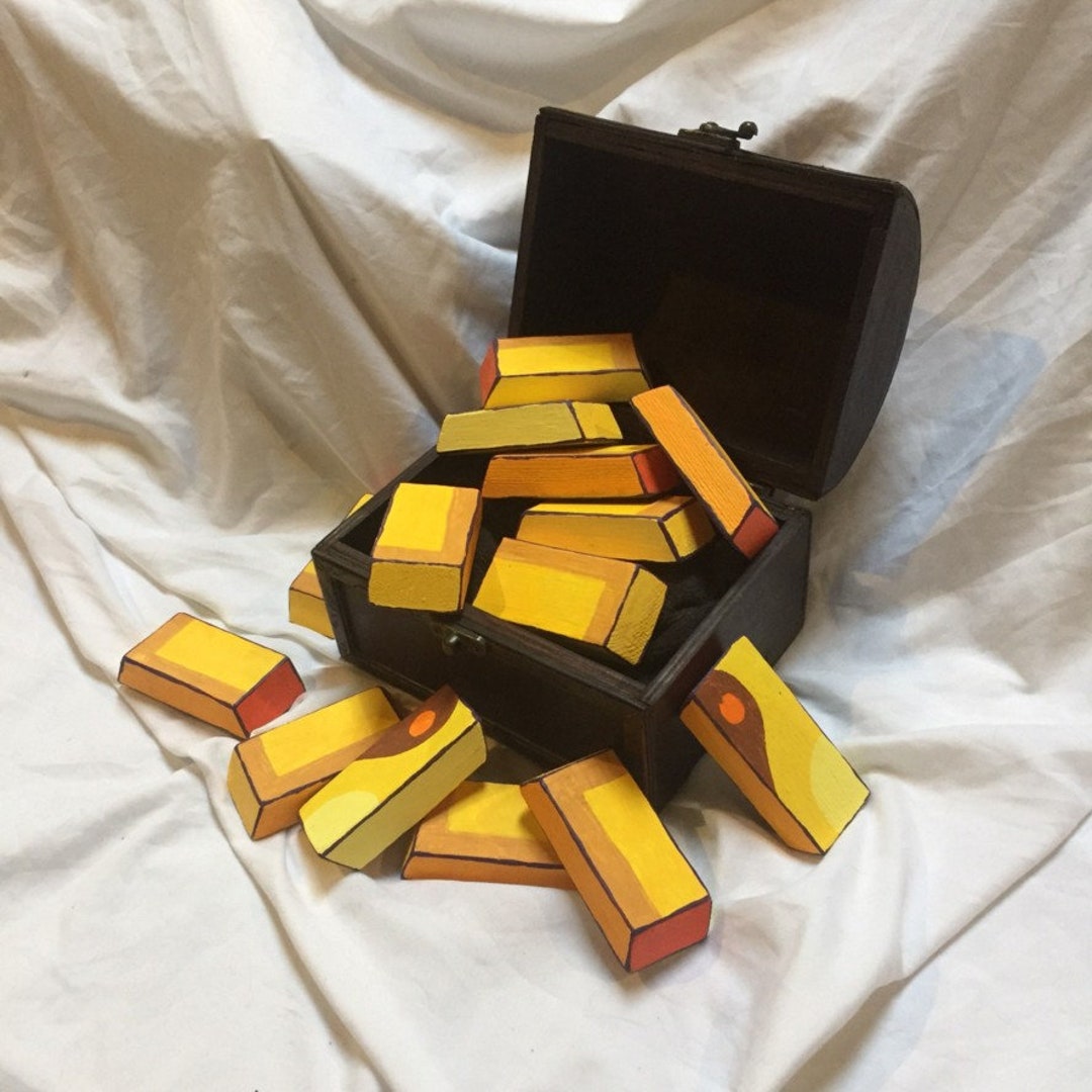 Gold Ingots for LARP Prop or Play Wooden Pretend Golden Metal Bars - Etsy
