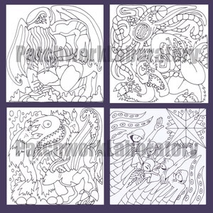 Lovecraft Themed Coloring Book for Adults Original Artwork OOAK - Etsy