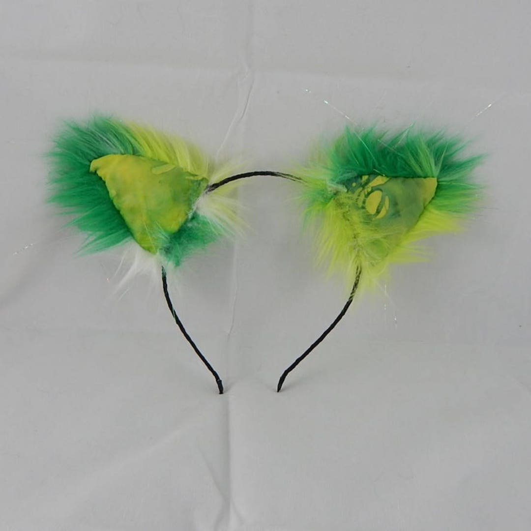 Lime and Yellow Cat Ears Headband - Etsy
