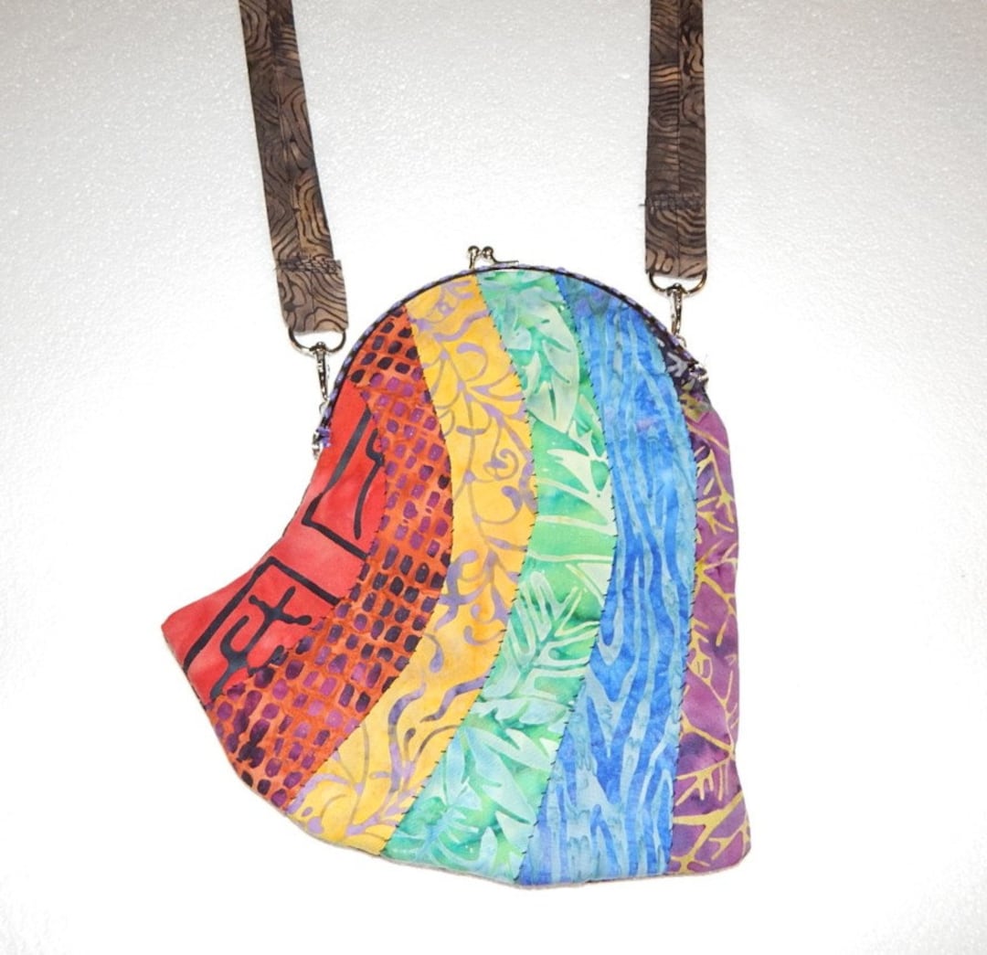 Rainbow Pride Colors Small Purse With Hand Appliqued Flag Stripes in ...