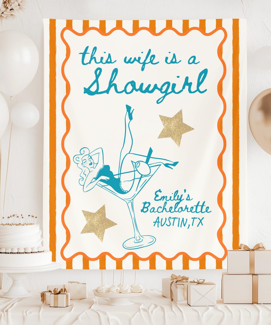 This Wife is a Showgirl Bachelorette Banner, Custom Bachelorette ...