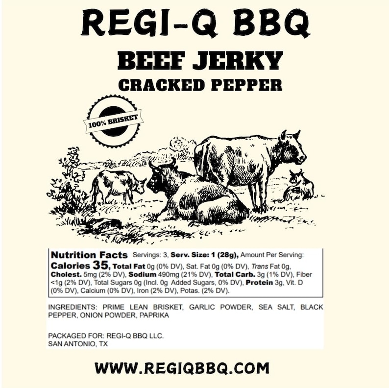 Crack Pepper Beef Jerky 3oz - Etsy