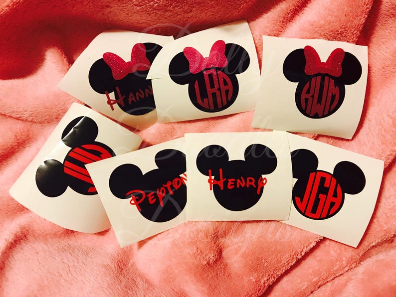 Mickey / Minnie INSPIRED Decal - With / Without Name or Monogram ...