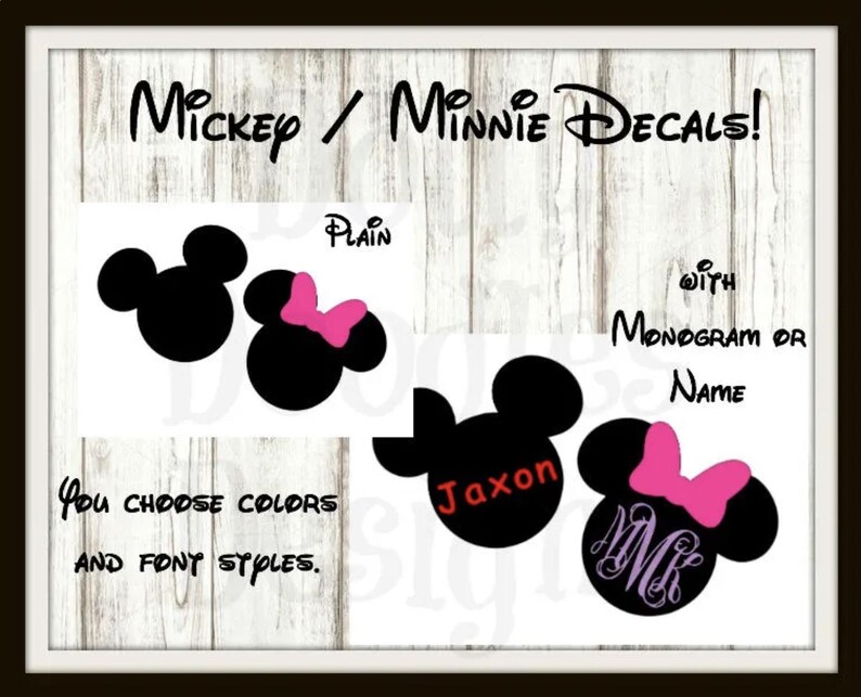 Mickey / Minnie INSPIRED Decal - With / Without Name or Monogram ...