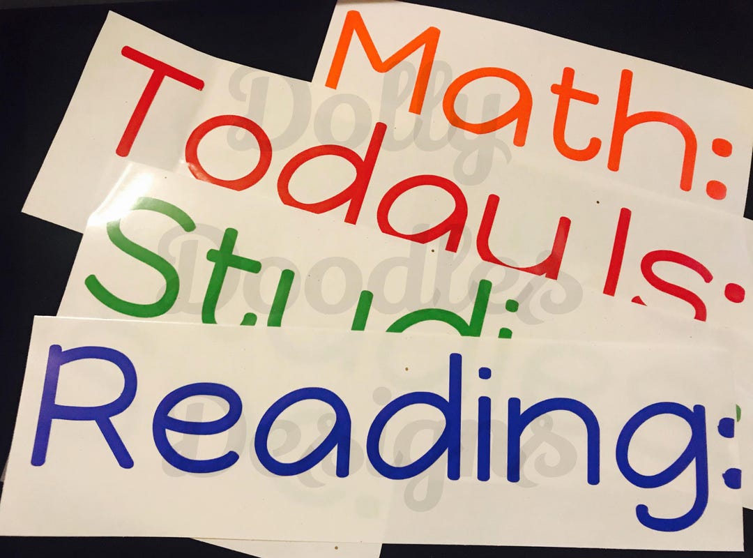 Whiteboard Vinyl Decals - Classroom Labels - Dry Erase Board Decals ...