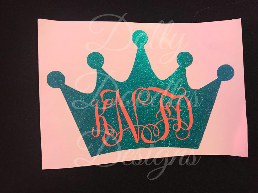 Crown Monogram Decal - Princess Decal - Vinyl Sticker - Initials ...