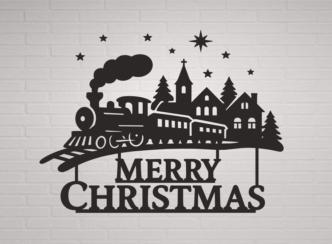 Merry Christmas Train - Metal Wall Laser Cutting File: CNC Plasma ...
