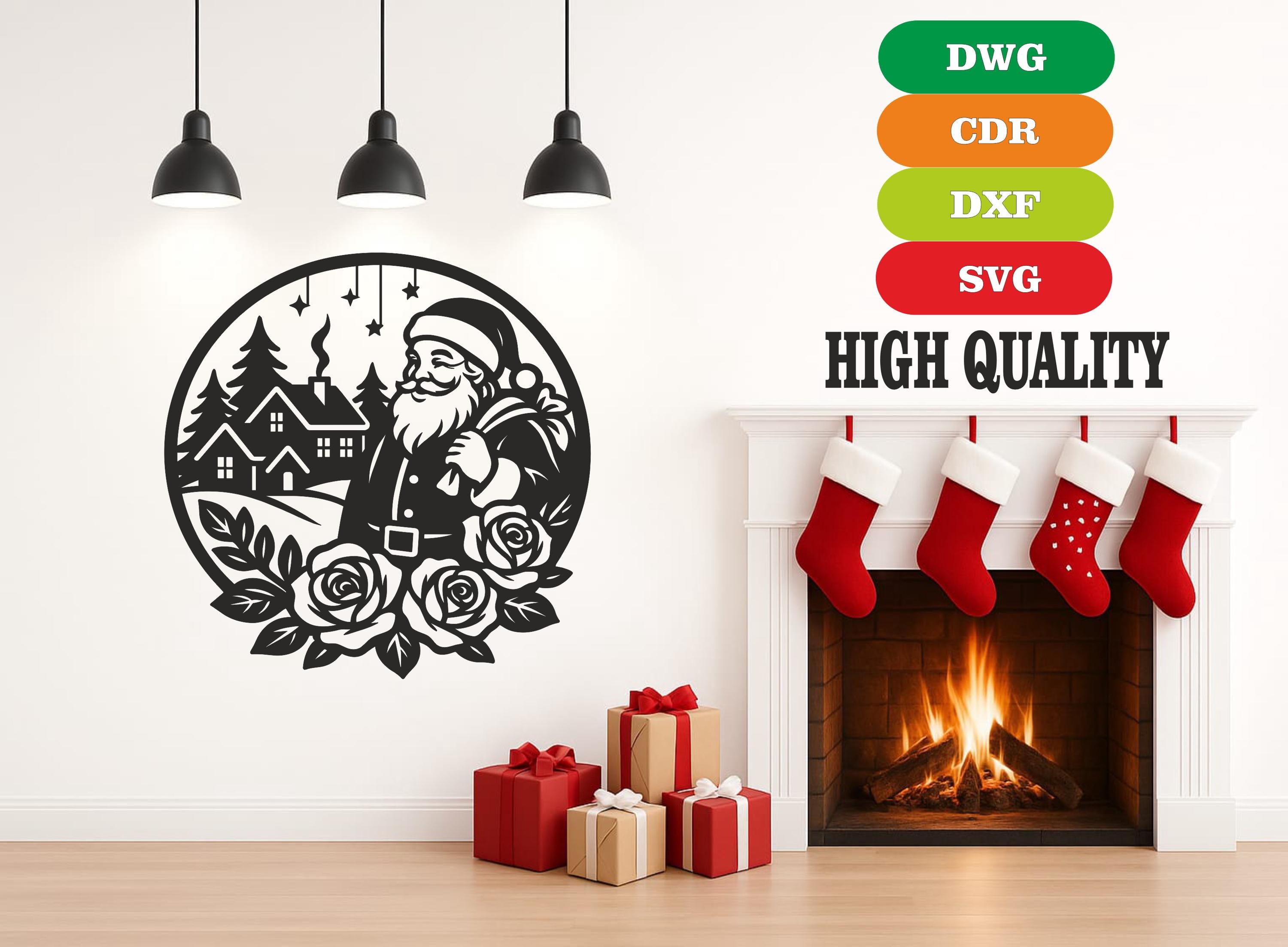 Santa Laser Cut File: Christmas Wall Decor, CNC Plasma Cut (digital ...