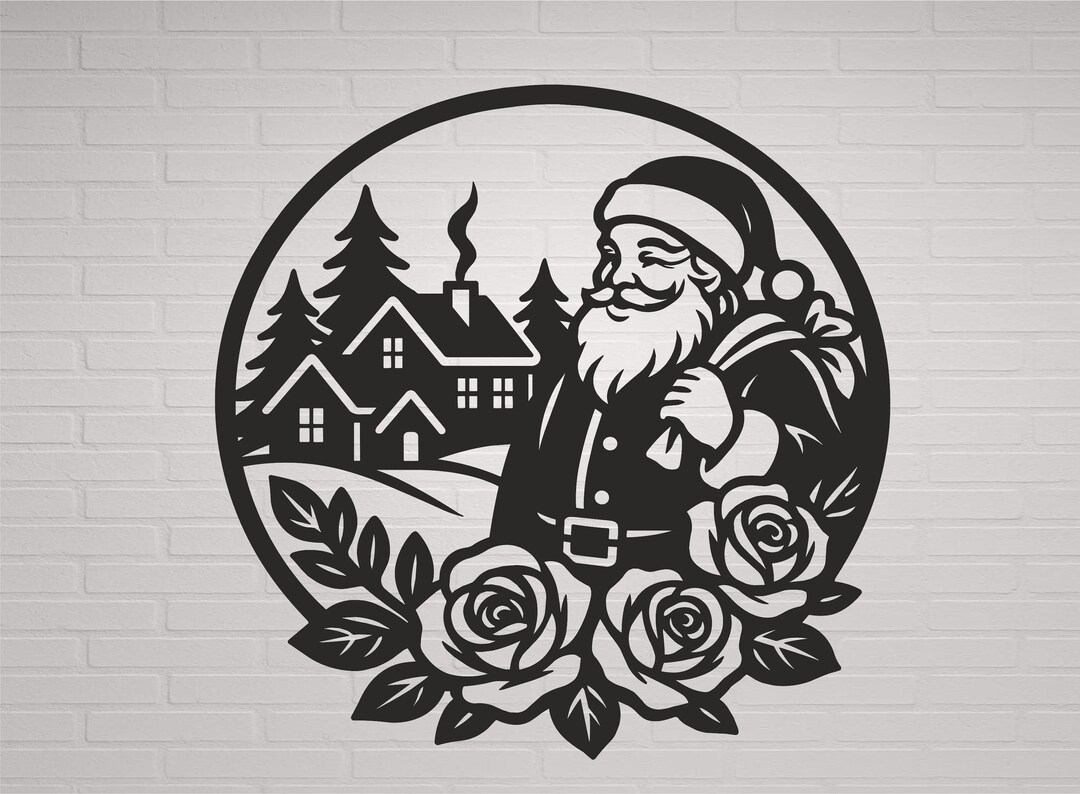Santa Laser Cut File: Christmas Wall Decor, CNC Plasma Cut (digital ...