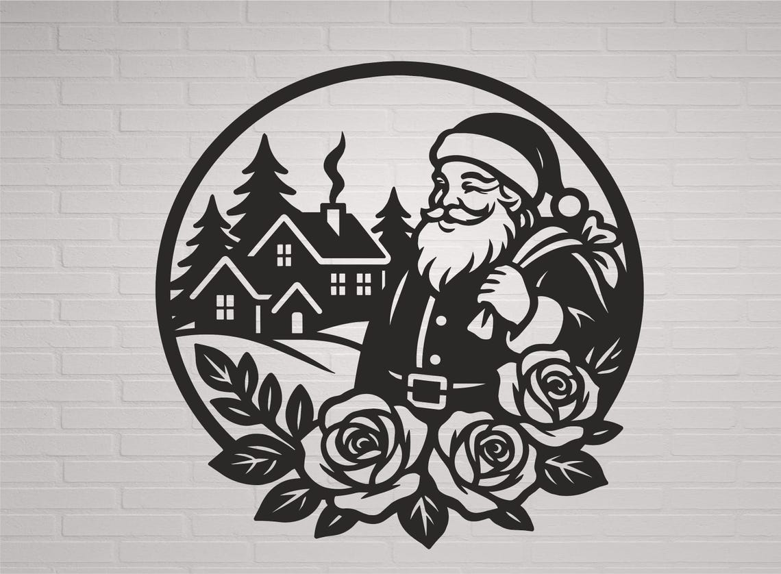 Santa Laser Cut File: Christmas Wall Decor, CNC Plasma Cut (digital ...