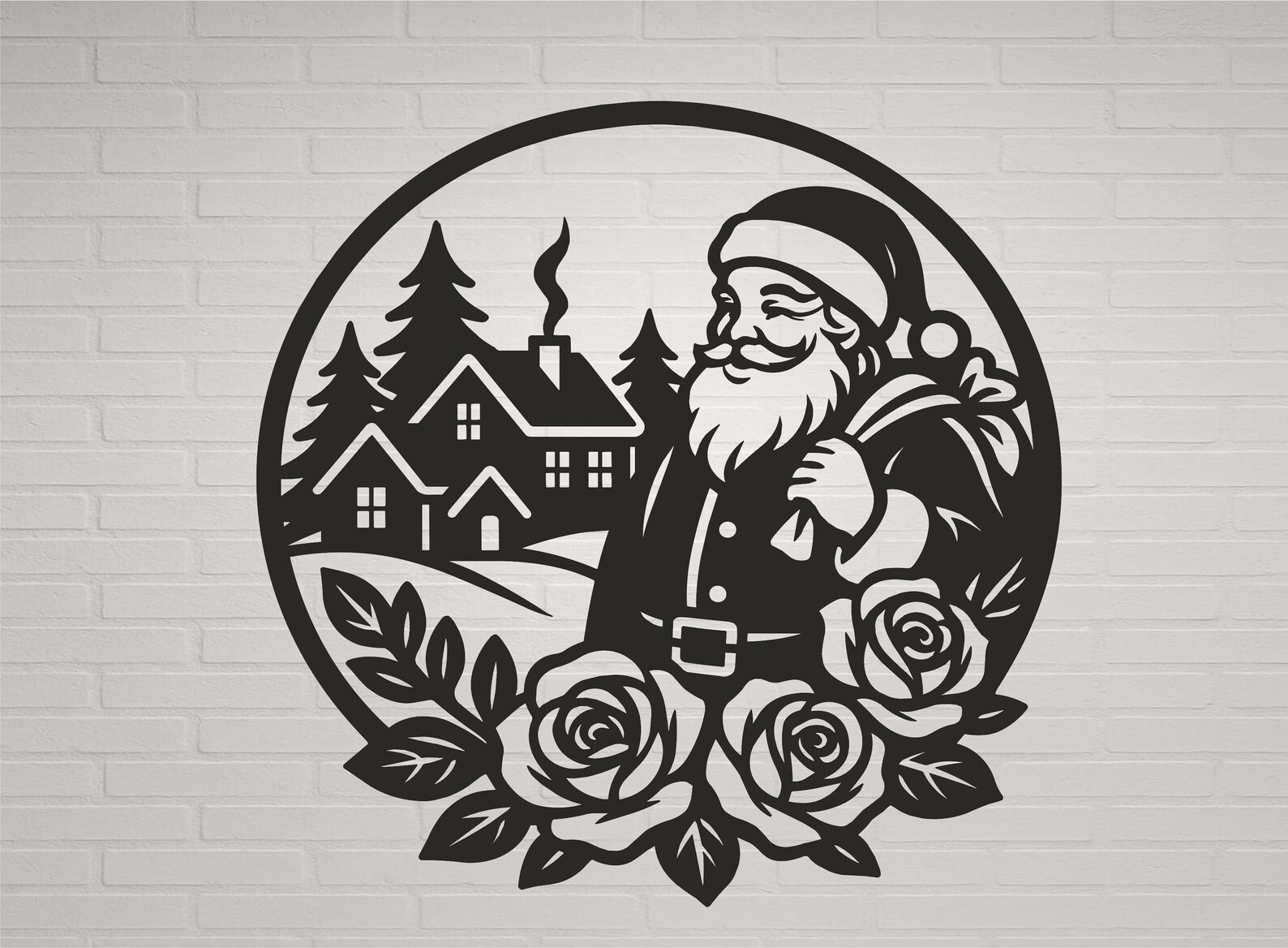 Santa Laser Cut File: Christmas Wall Decor, CNC Plasma Cut (digital ...