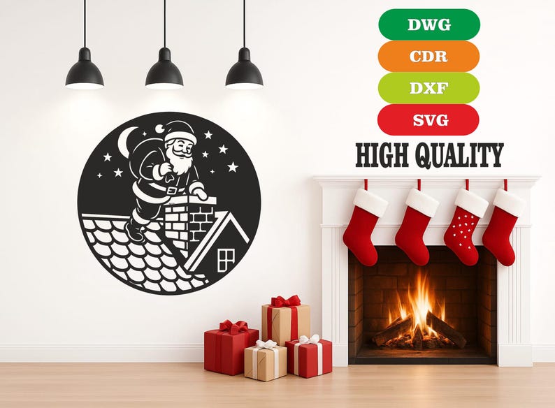 Santa Claus Vector Drawing,compatible With Metal Laser Cutting, Plasma ...