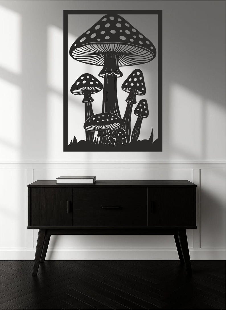 Mushrooms Metal Wall Art Laser Cut File – CNC Plasma Design (digital ...