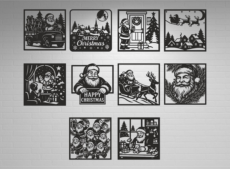 Christmas Designs Bundle | 44 Wall Art Vector Designs, Compatible With ...