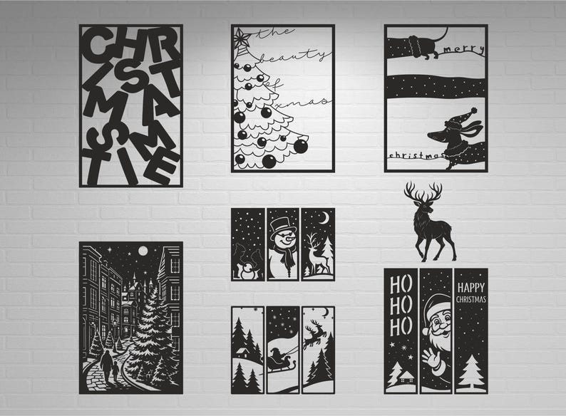 Christmas Designs Bundle | 44 Wall Art Vector Designs, Compatible With ...