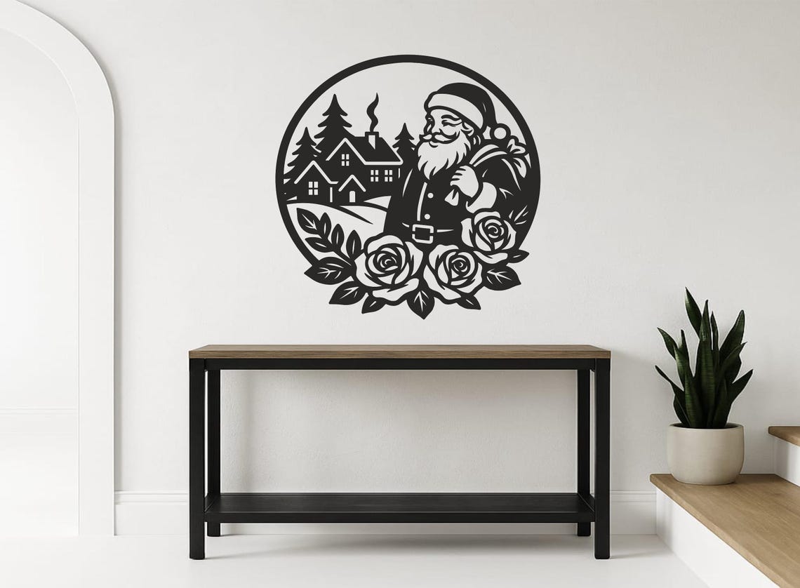 Santa Laser Cut File: Christmas Wall Decor, CNC Plasma Cut (digital ...