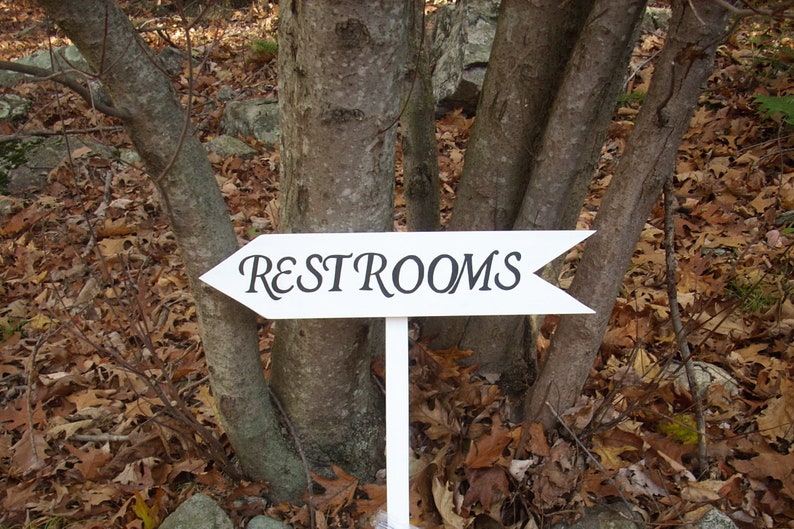 WOODEN SIGN with STAKE Directional Arrow Sign Personalized | Etsy