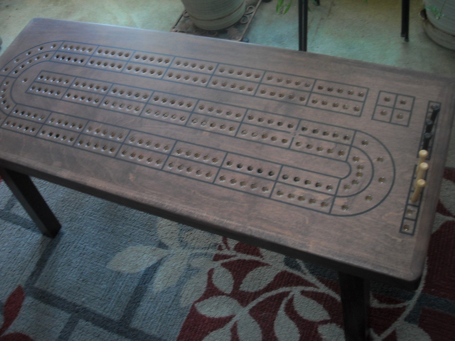 CRIBBAGE TABLE Cribbage Board Coffee Table Mahogany Minwax | Etsy