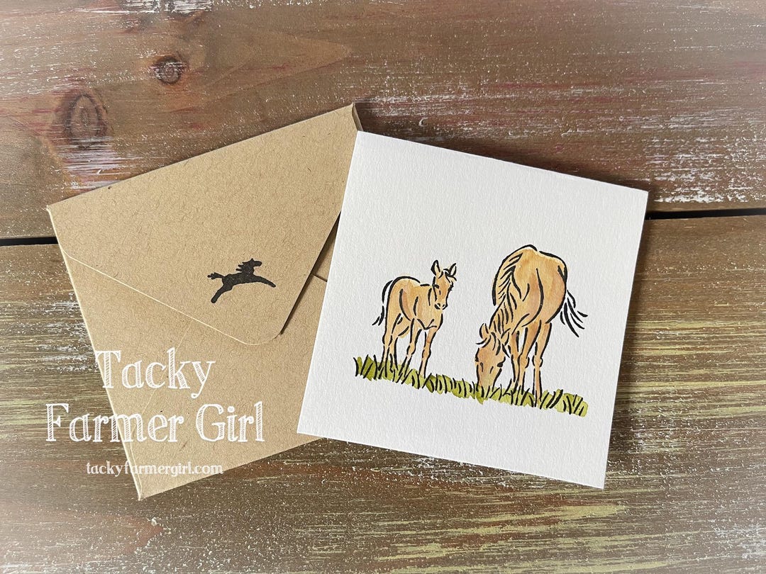 Watercolor Horse Note Cards 6-pack - Note Cards - Handmade - 3"x3 ...