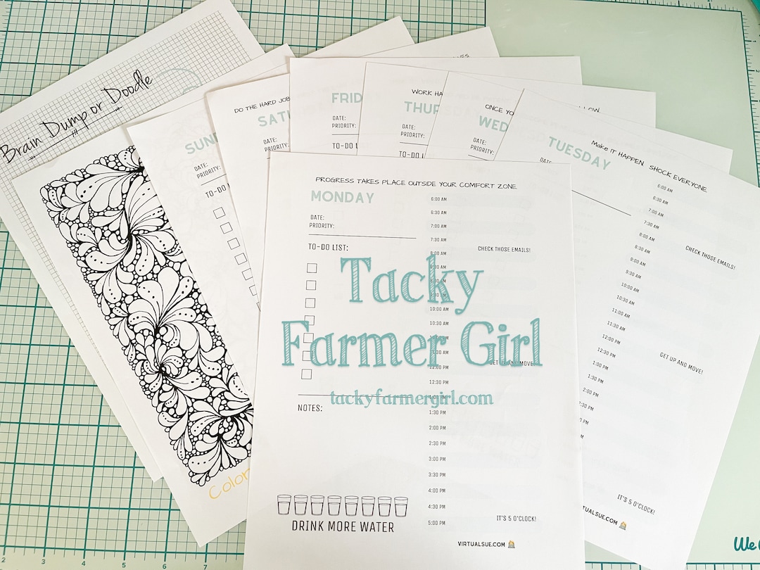 Digital Printable Daily Planner for Virtual Assistants -- Remote ...