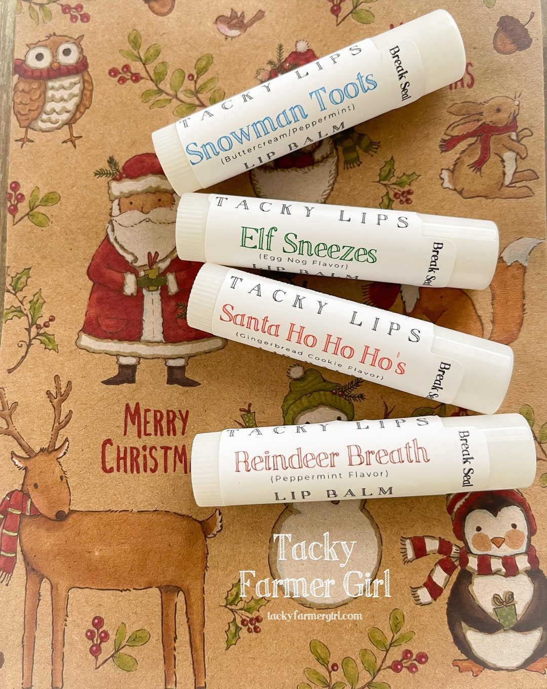 Tacky Lips -- Lip Balm | Christmas 4-pack | Stocking Stuffer | Gag Gift ...