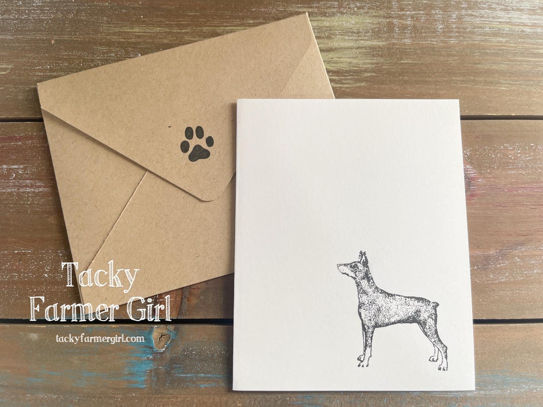 Dog Breed Note Card Doberman Pinscher -- Handmade Card -- 4"x5" Blank ...